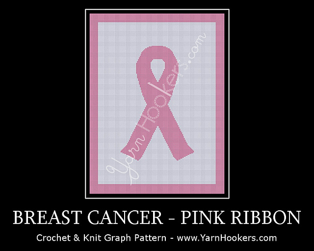 Ravelry: Breast Cancer Pink Ribbon Graph Chart pattern by YARNHOOKERS.COM