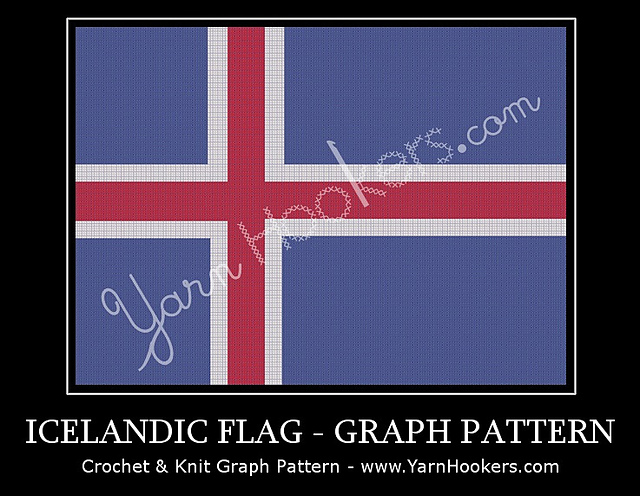 Ravelry: Iceland National Flag Chart pattern by YARNHOOKERS.COM