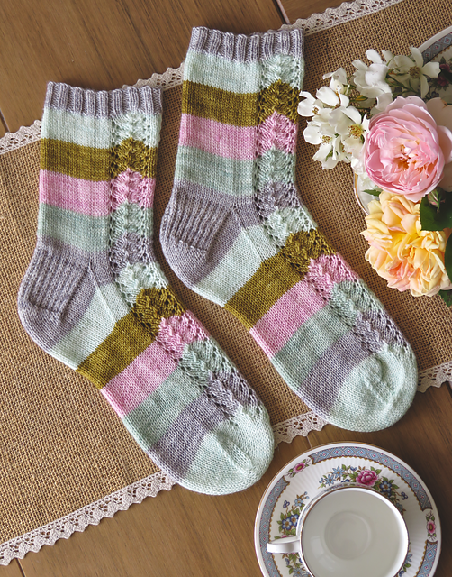 Ravelry: Rose Rambler Socks pattern by Yarnia Designs