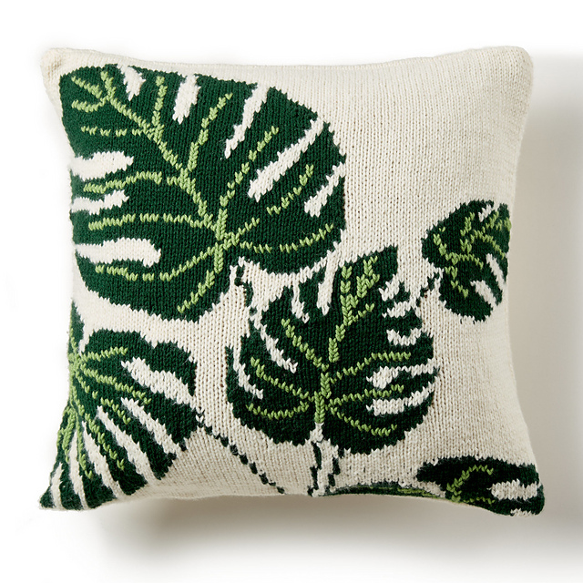 Ravelry: Tropical Leaf Pillow pattern by Yarnspirations Design Studio