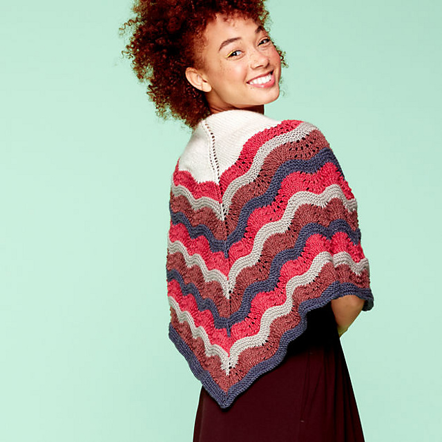 Ravelry: Old Shale Striped Shawl pattern by Yarnspirations Design Studio