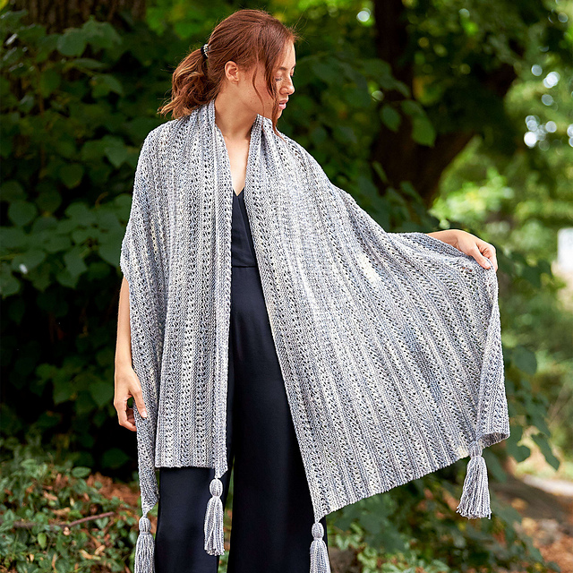 Ravelry: Eyelet Stripes Shawl pattern by Yarnspirations Design Studio