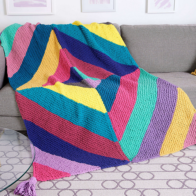 Ravelry: Diamond Stripes Blanket pattern by Yarnspirations Design Studio