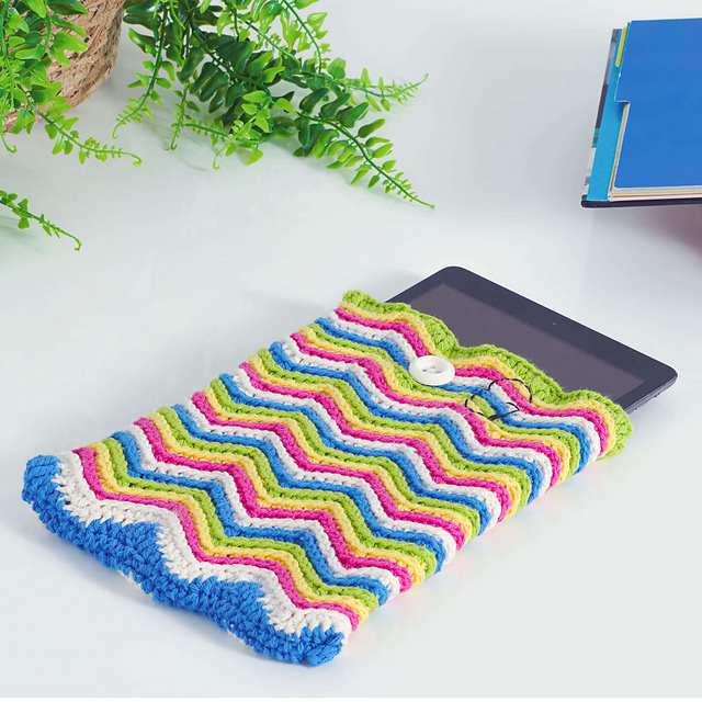 Ravelry: Rainbow Light Tablet Case pattern by Yarnspirations Design Studio