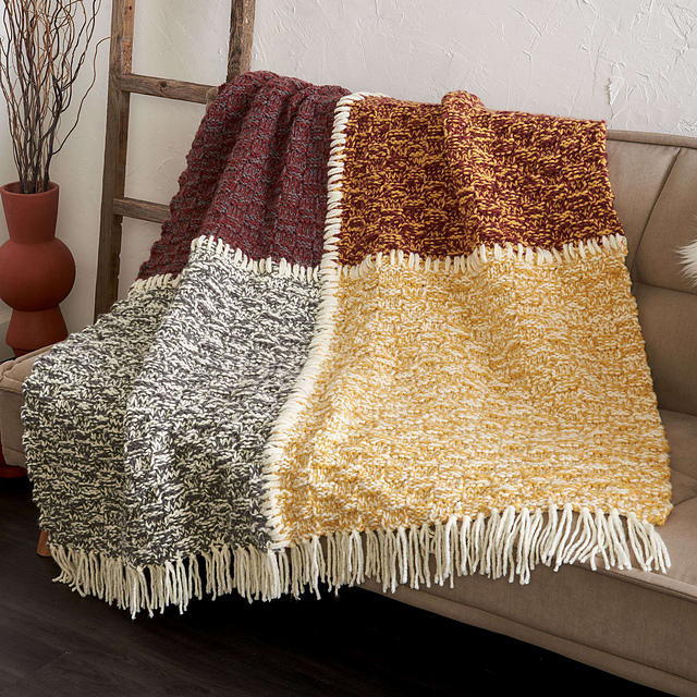 Ravelry: Quadrant Patch Marled Blanket pattern by Bernat Design Studio