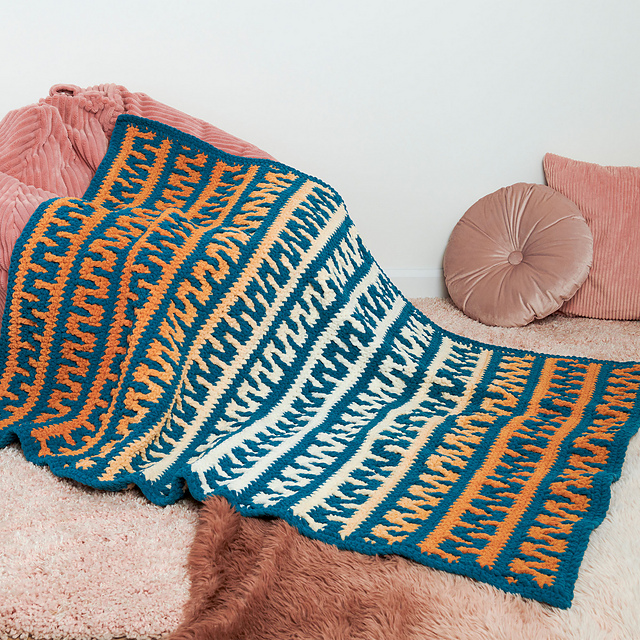 Ravelry: Meandros Mosaic Blanket pattern by Yarnspirations Design Studio