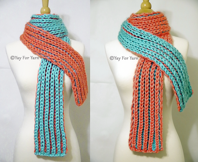 Ravelry: 2 Color Brioche Scarf pattern by Yay For Yarn Patterns