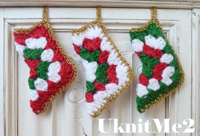 Ravelry: Granny Christmas Stocking Ornament Easy Beginner pattern by U ...