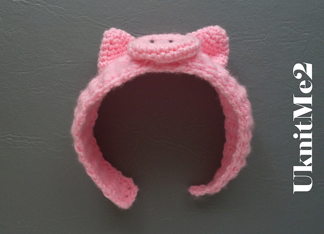 Ravelry: Pig Headband Baby/Child/Adult pattern by U Knit Me 2