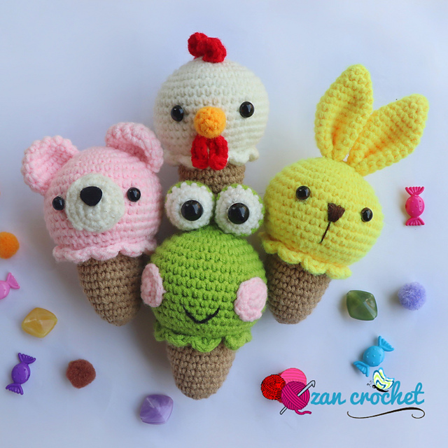Ravelry: Animal Shaped Ice Cream pattern by zan Merry