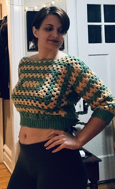 Ravelry: Cropped Granny Sweater pattern by Zoe Stevens