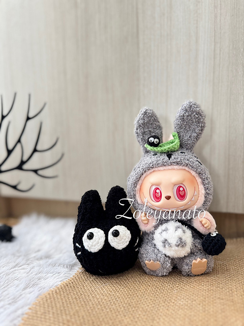 Ravelry: Labubu Totoro costume and Susuwatari Bagcharm pattern by ...