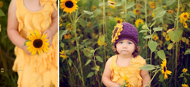 Ravelry: Sunflower & Poinsettia Beanie pattern by Amanda Barile