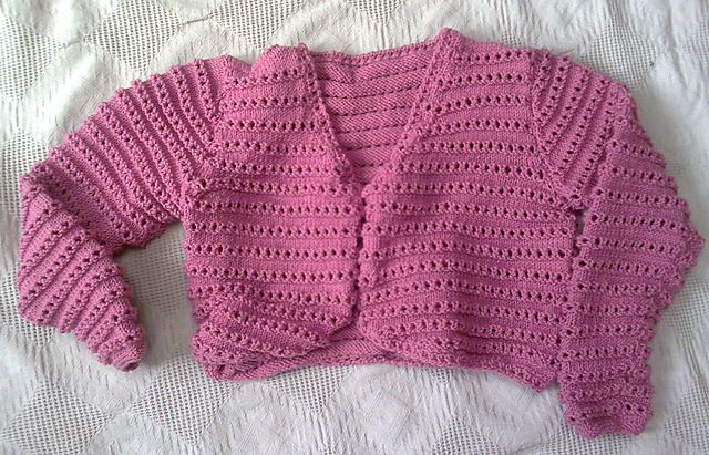 Ravelry: Girl's Lacy Stripe Shrug pattern by Sarah Hatton