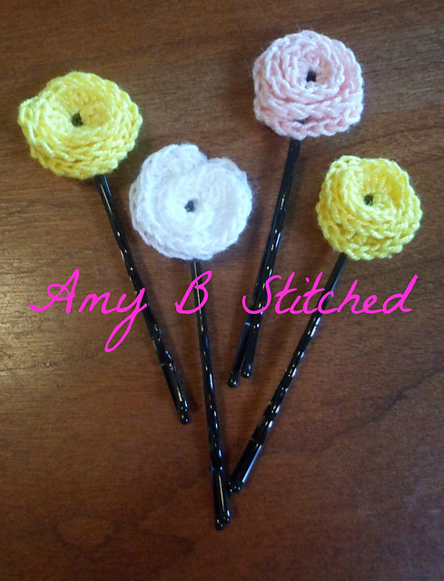 Ravelry: Bobby Pin Crochet Flower pattern by Amy B Stitched