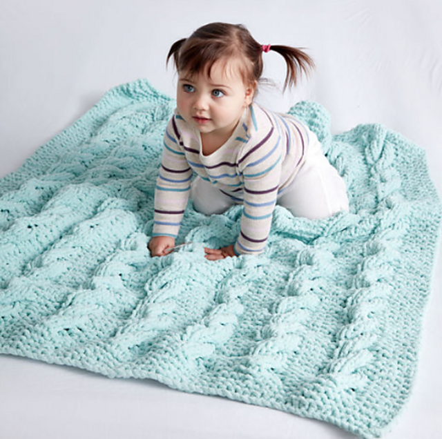 Ravelry: Cable Columns Blanket pattern by Yarnspirations Design Studio