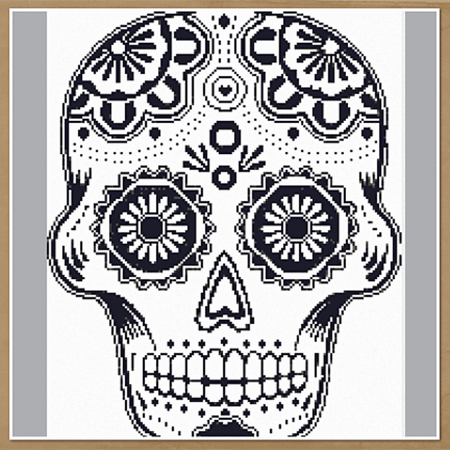 Ravelry: large calavera / day of the dead skull chart pattern by Jenna ...