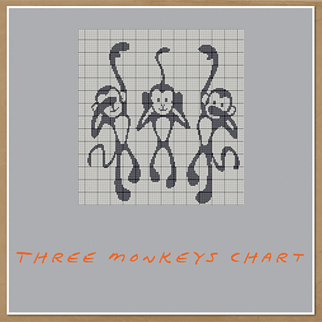 Ravelry: Three Monkeys Chart pattern by Jenna Greer