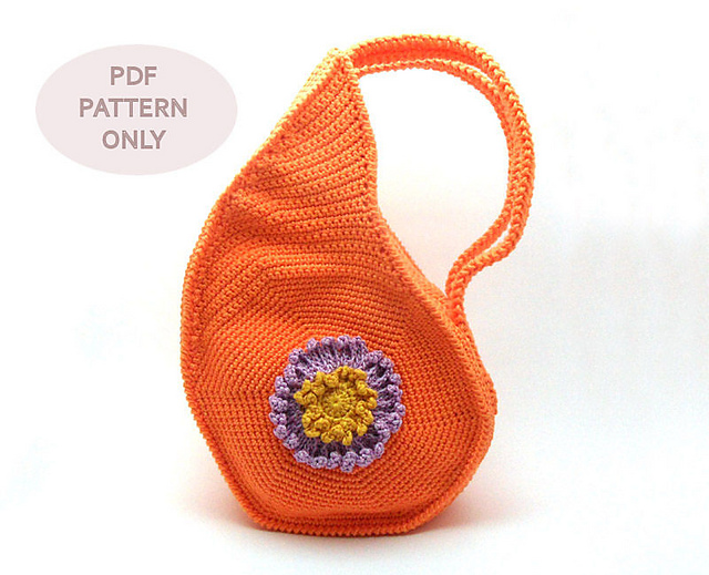 Ravelry: Teardrop Bag - with flat handles and sunflower pattern by ...