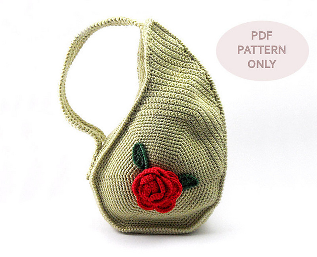 Ravelry: Teardrop Bag - with flat handles and rose pattern by Aimarro ...