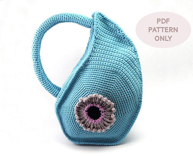 Ravelry: Teardrop Bag - with round handles and sunflower pattern by ...