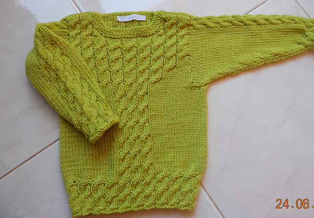 Ravelry: Cable green sweater pattern by Barbara Ajroldi