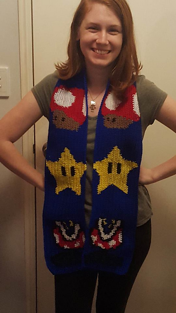 Ravelry: Super Mario and Friends Scarf pattern by Lynda Power