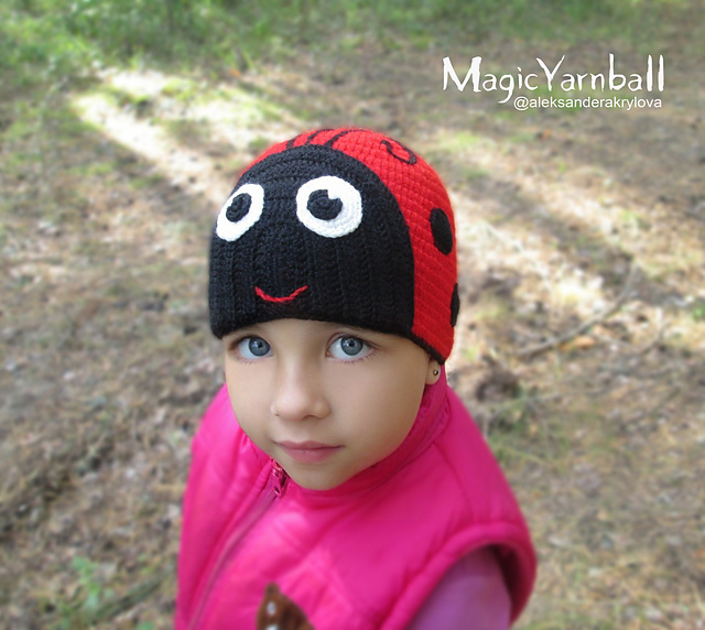 Ravelry: Ladybug Beanie pattern by Aleksandera Krylova
