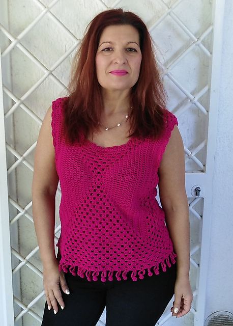 Ravelry: Granny top blouse "Strawberry" pattern by ALEX CROCHET