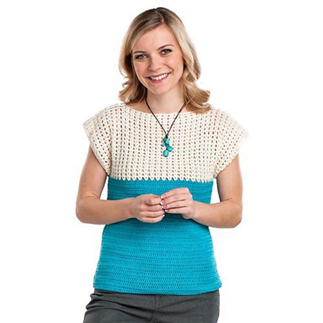Ravelry: Two Tone Tee Top pattern by Premier Yarns Design Team