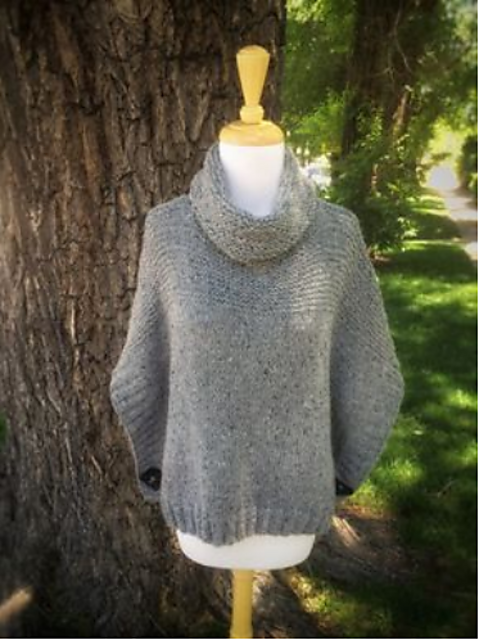 Ravelry: Open-Sided Shawl Collared Poncho pattern by Mary Carol Jehn