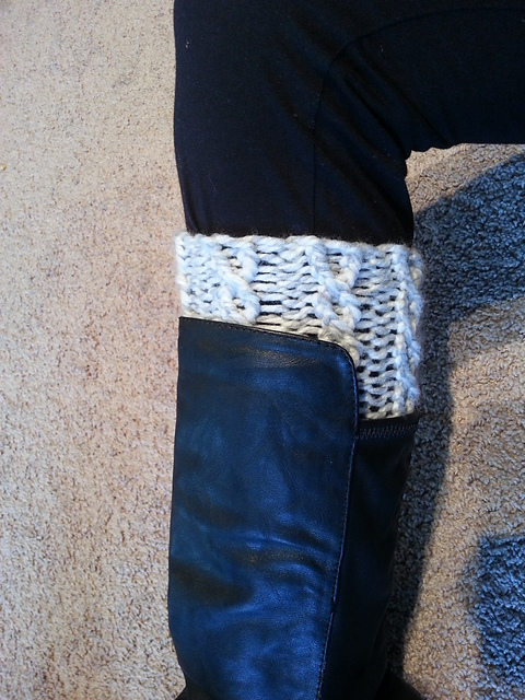 Ravelry: Loom Knit Cable Boot Cuffs pattern by Amelia Pothoven