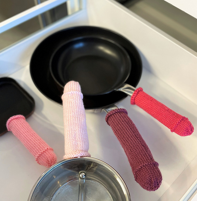 Ravelry: Phallic Pot & Pan Cozies pattern by Amie Henderson