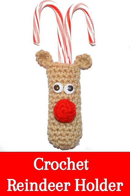Ravelry: Reindeer Candy cane Holder pattern by Amy Lehman