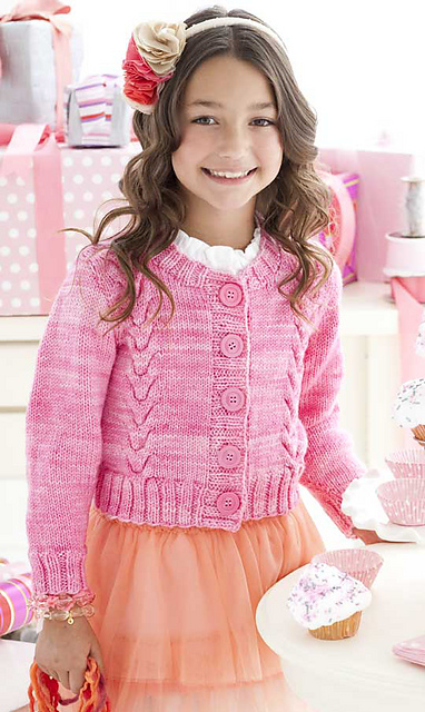 Ravelry: #29 Girl's Cabled Cardigan pattern by Amy Polcyn