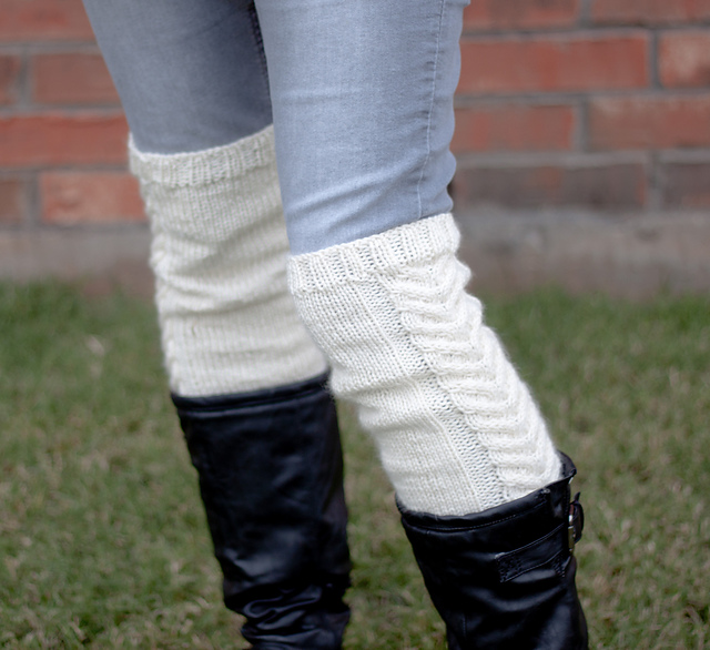 Ravelry: White Stag Over the Knee Boot Cuffs pattern by Diana Burk