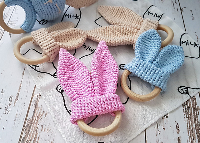 Ravelry: Baby Bunny Ears Teethers pattern by AnDREAM Crochet