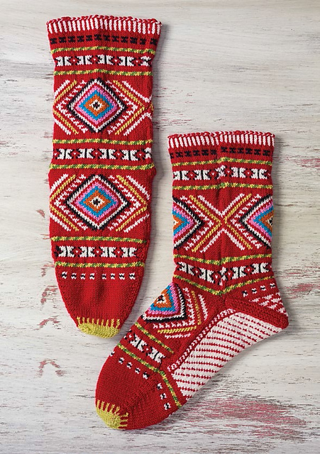 Ravelry: Red Diamond Socks pattern by Mimi Seyferth