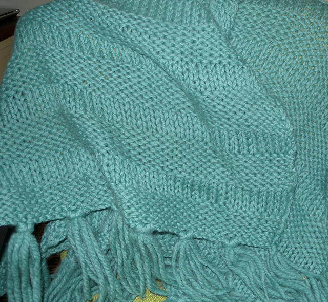 Ravelry: Big wool wrap with tassles pattern by Sophie Britten