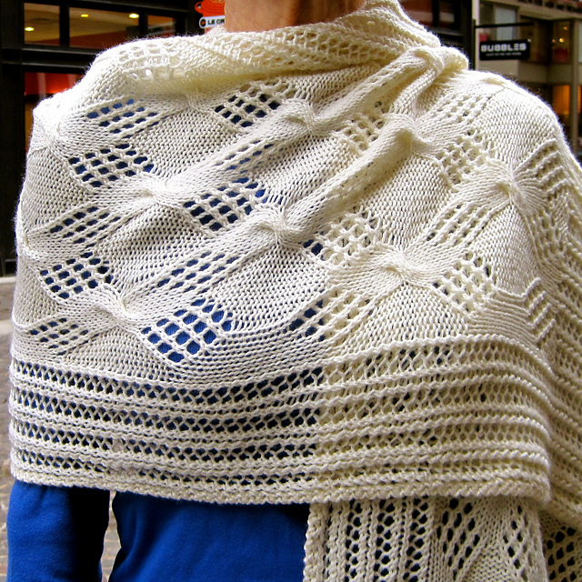 Ravelry: Cable Lace Checkerboard Wrap pattern by Linda Lehman