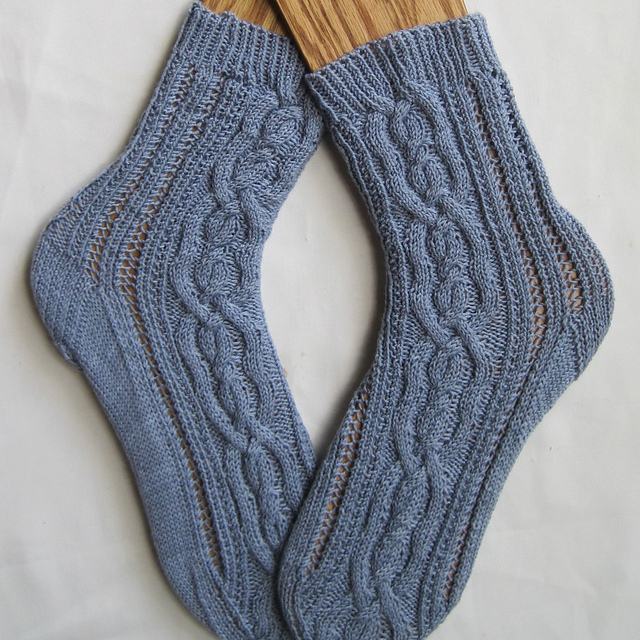 Ravelry: Stykine Cabled Socks pattern by Linda Lehman