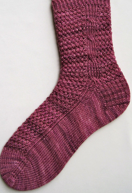 Ravelry: Twisted Mesh and Side Cable Socks pattern by Linda Lehman