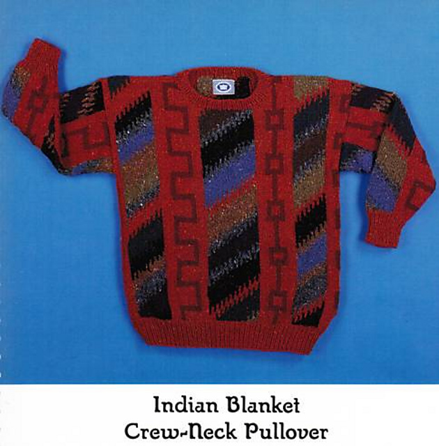 Ravelry: Indian Blanket Crew-Neck Pullover pattern by Stephen & Carol Huber