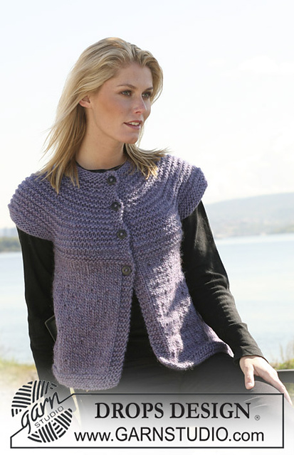 Ravelry: 108-40 jacket with short raglan sleeve pattern by DROPS design