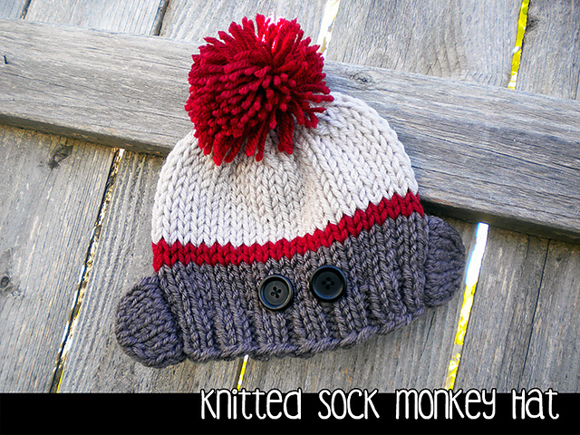 Ravelry: Knitted Sock Monkey Hat pattern by Aunt Janet's Designs