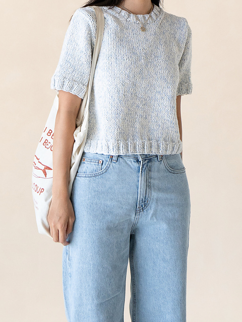 Ravelry: Pebble Wool Cotton Basic Bottom-Up Sweater pattern by Daeri Kim (Banul)