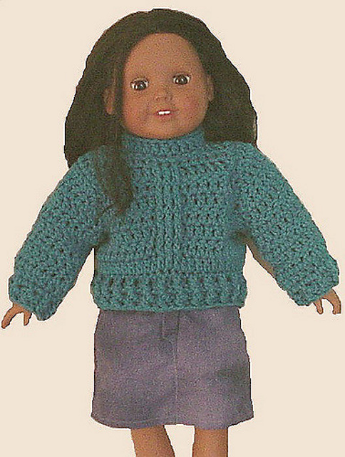 Ravelry: Mock Turtleneck Sweater for 18-inch Doll pattern by Beverly Button