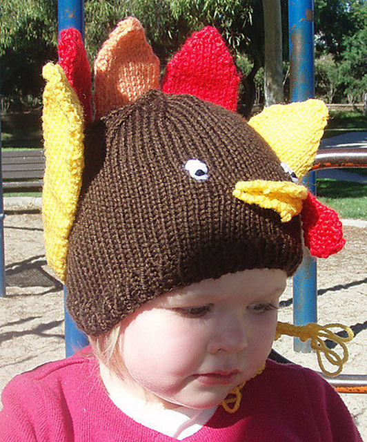 Ravelry: Gobble Gobble Thanksgiving Turkey Hat pattern by Beadwhore