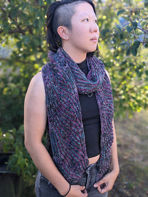Ravelry: Meandering Flow Scarf (DK) pattern by bean.town.shu