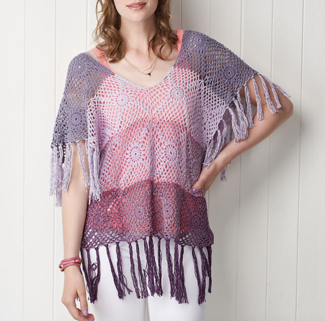 Ravelry: French lavender poncho top pattern by Cecile Balladino